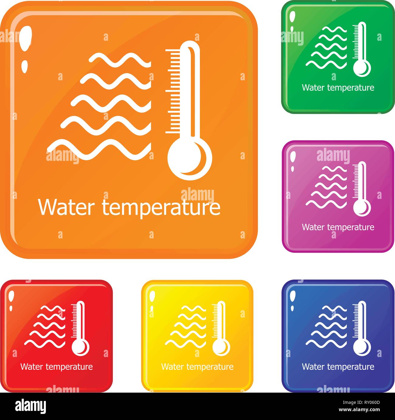 Water temperature icons set vector color Stock Vector Image & Art - Alamy