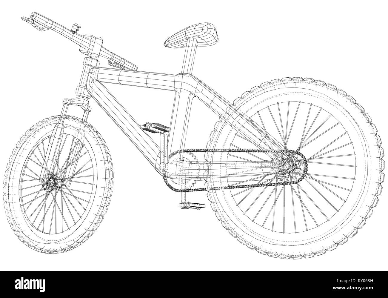 Bicycle. Vector wireframe concept. Tracing illustration of 3d. EPS 10 ...
