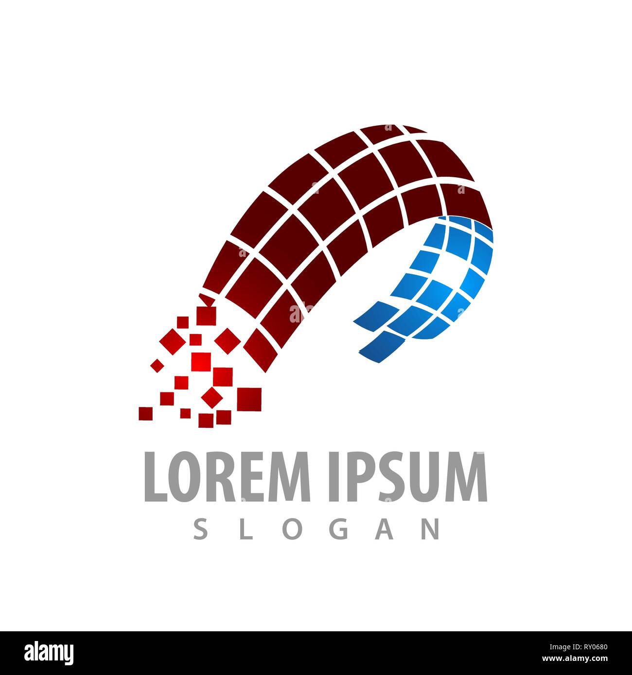 digital abstract technology logo concept design. Symbol graphic ...