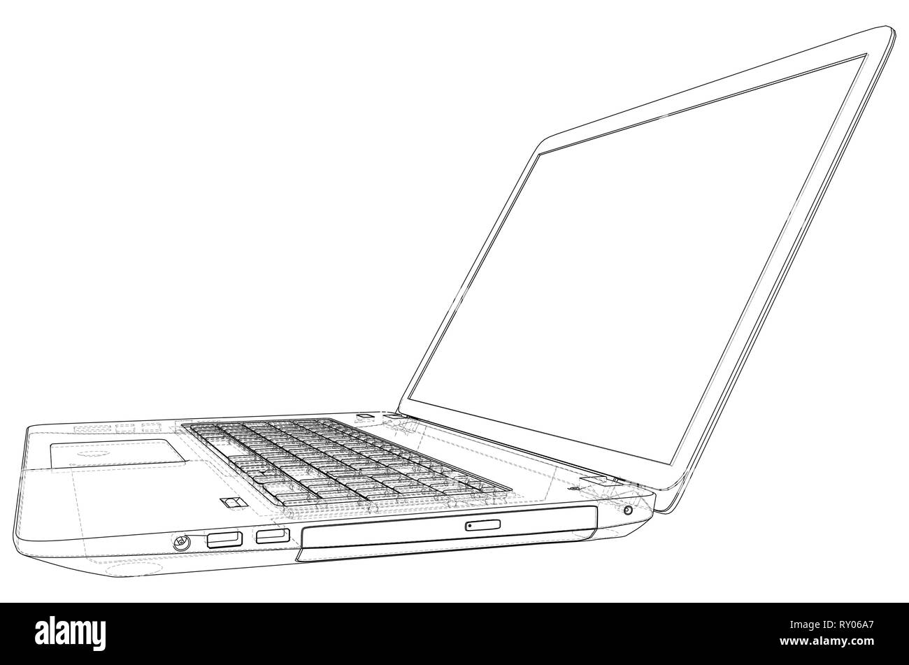 Laptop Sketch Vector