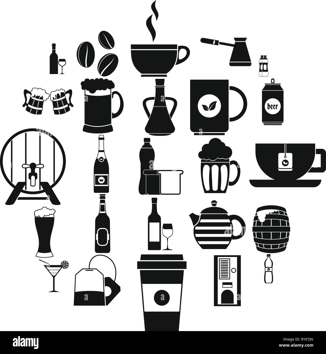 Beer icons set, simple style Stock Vector Image & Art - Alamy