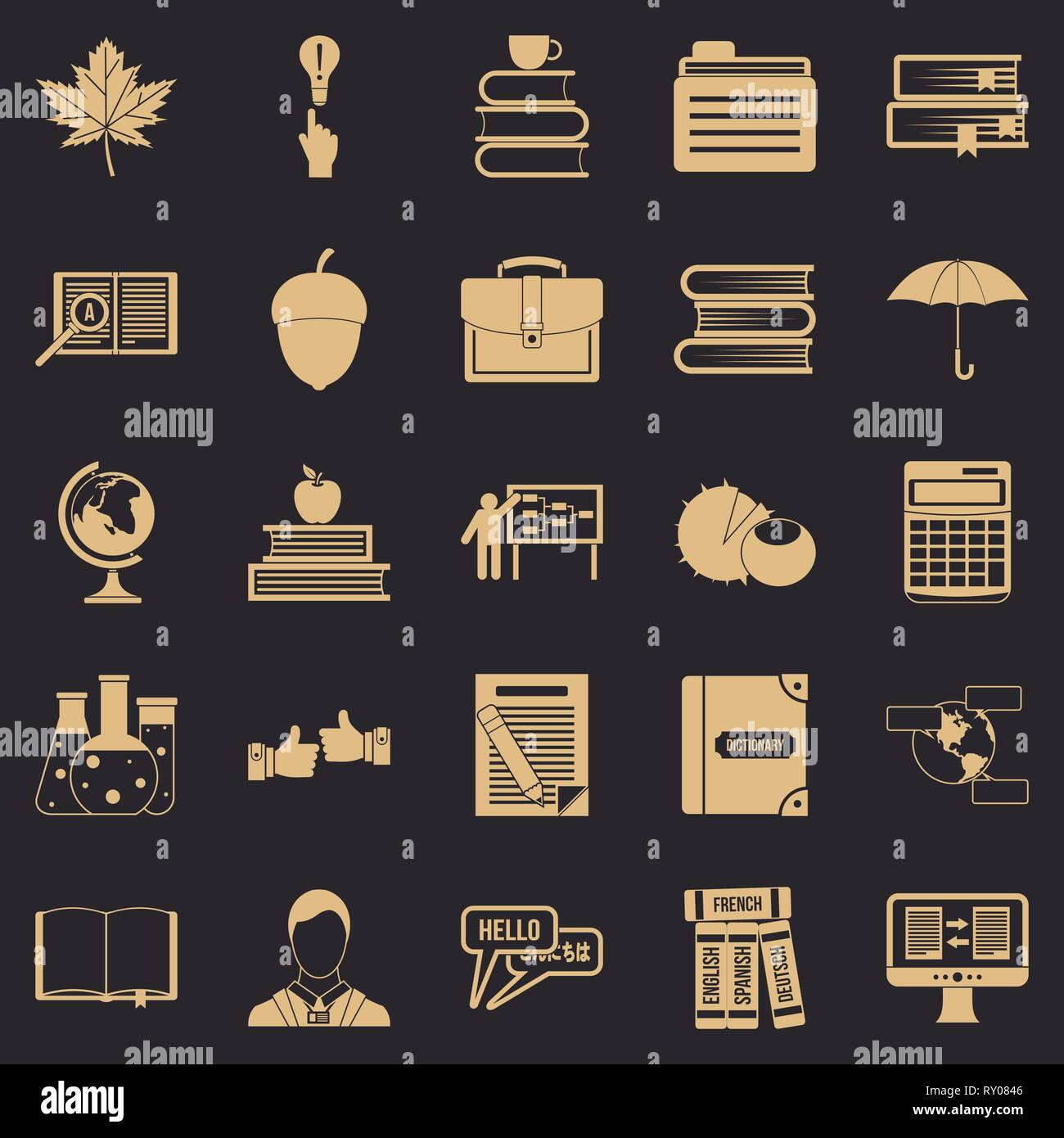 Practice icons set, simple style Stock Vector Image & Art - Alamy