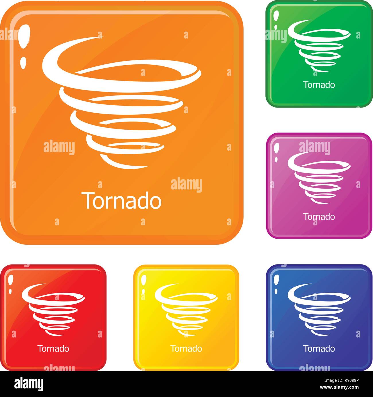 Tornado icons set vector color Stock Vector Image & Art - Alamy