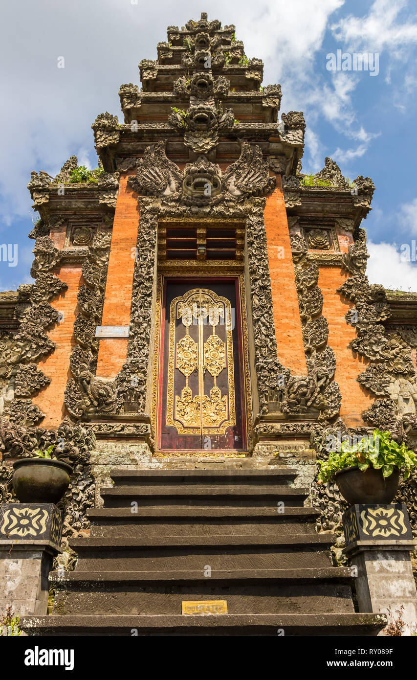 Facade of a Buddhist temple in Ubud on Bali island, Indonesia Stock ...