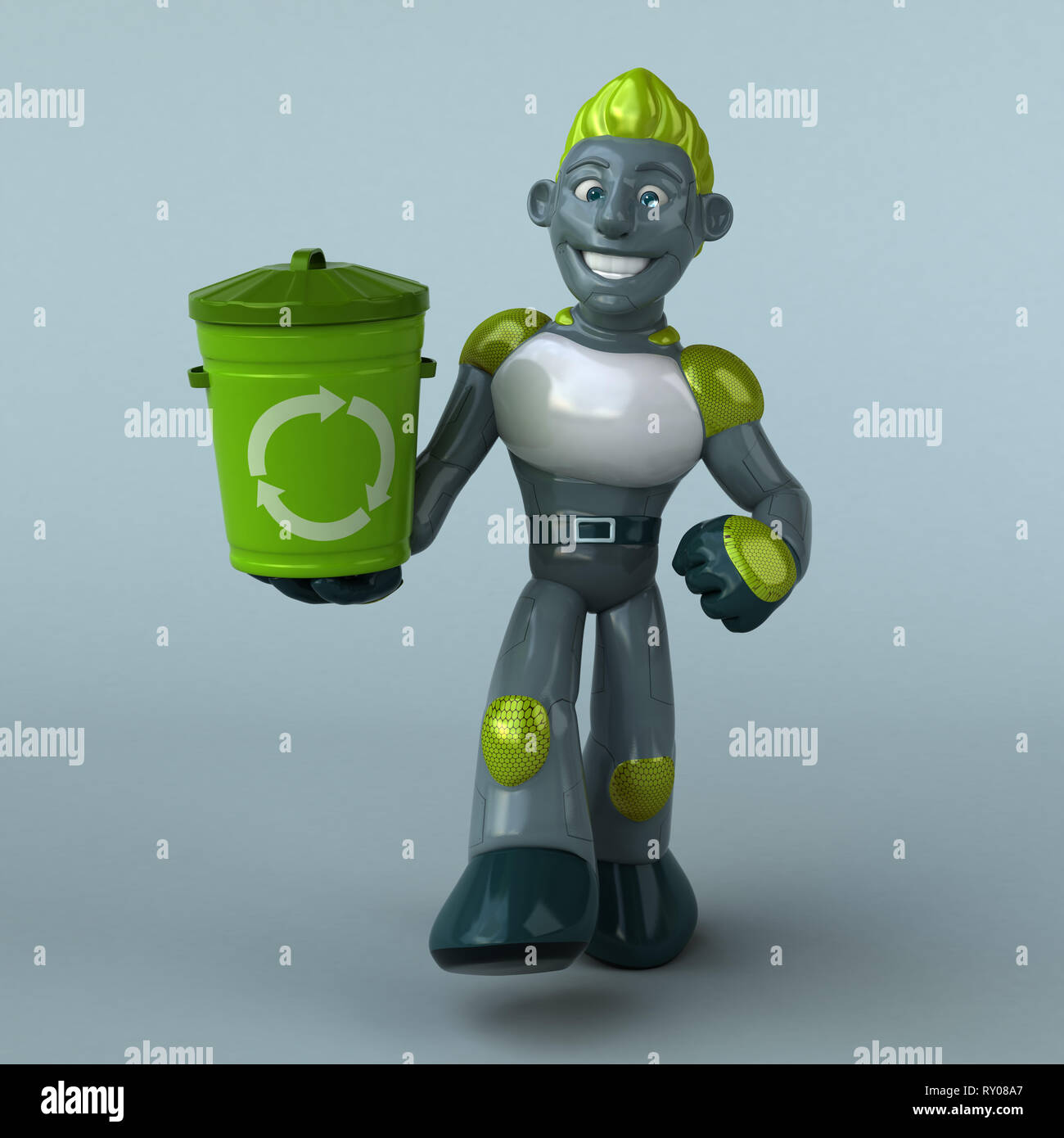 Green Robot - 3D Illustration Stock Photo - Alamy