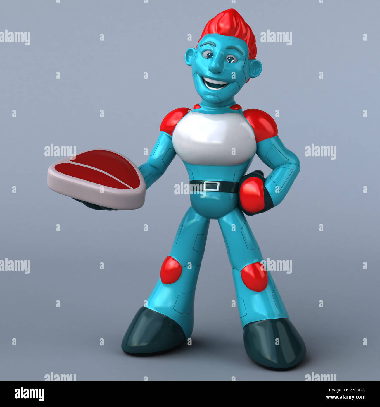 Red Robot - 3D Illustration Stock Photo - Alamy