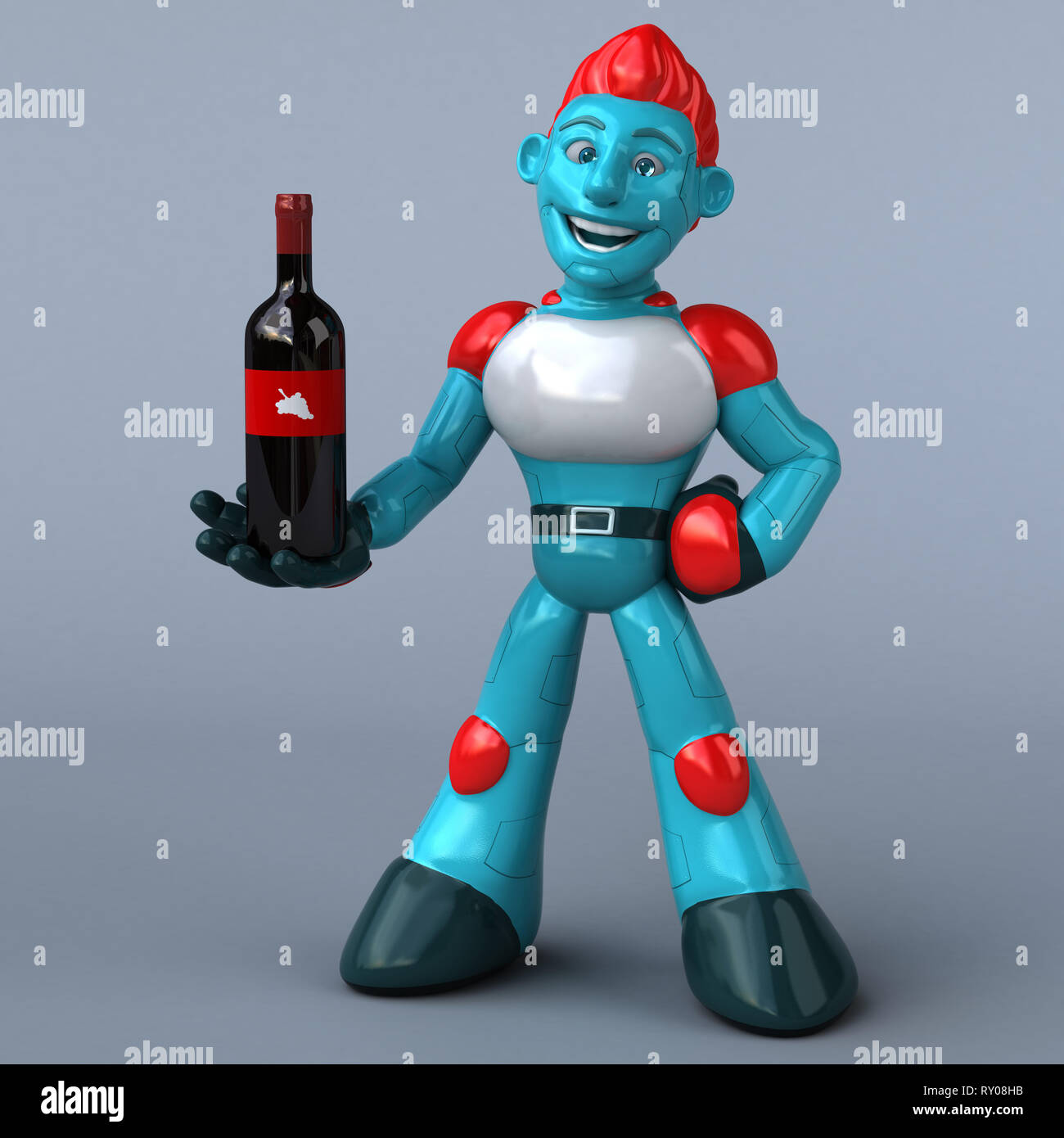 Red Robot - 3D Illustration Stock Photo - Alamy