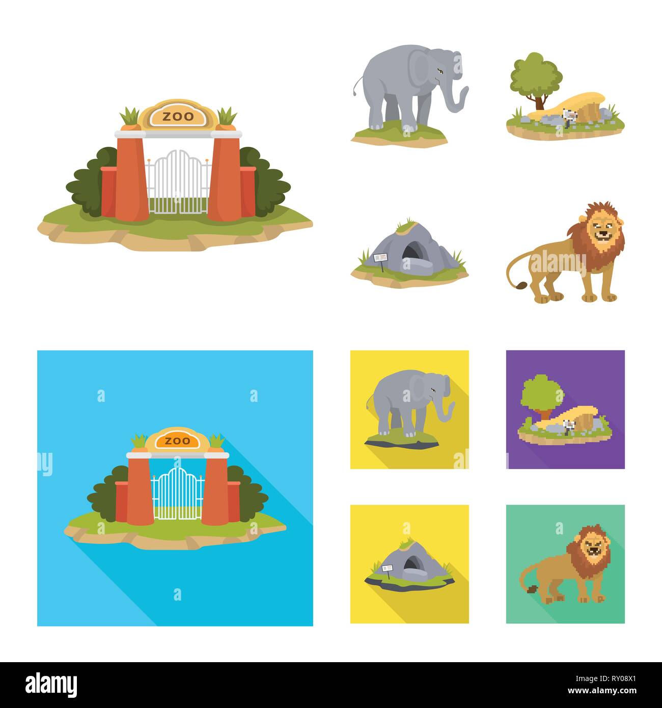 gate,elephant,trees,cave,lion,arch,cute,sand,bear,brick,nursery,mound ...