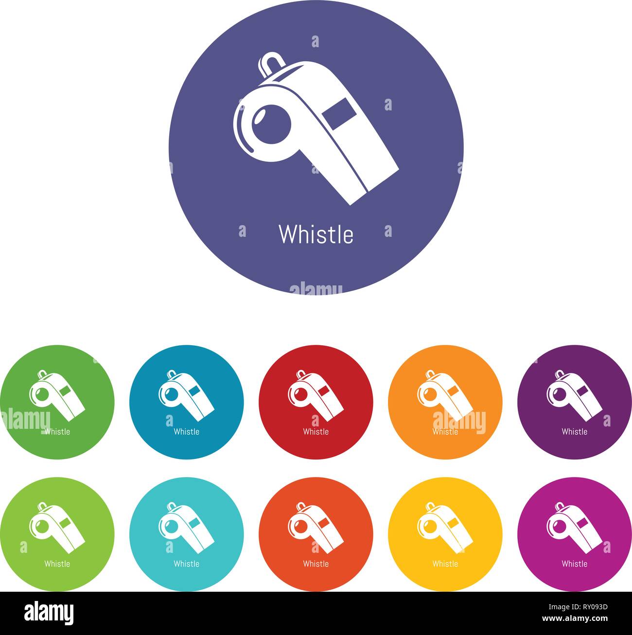 Whistle icons set vector color Stock Vector Image & Art - Alamy