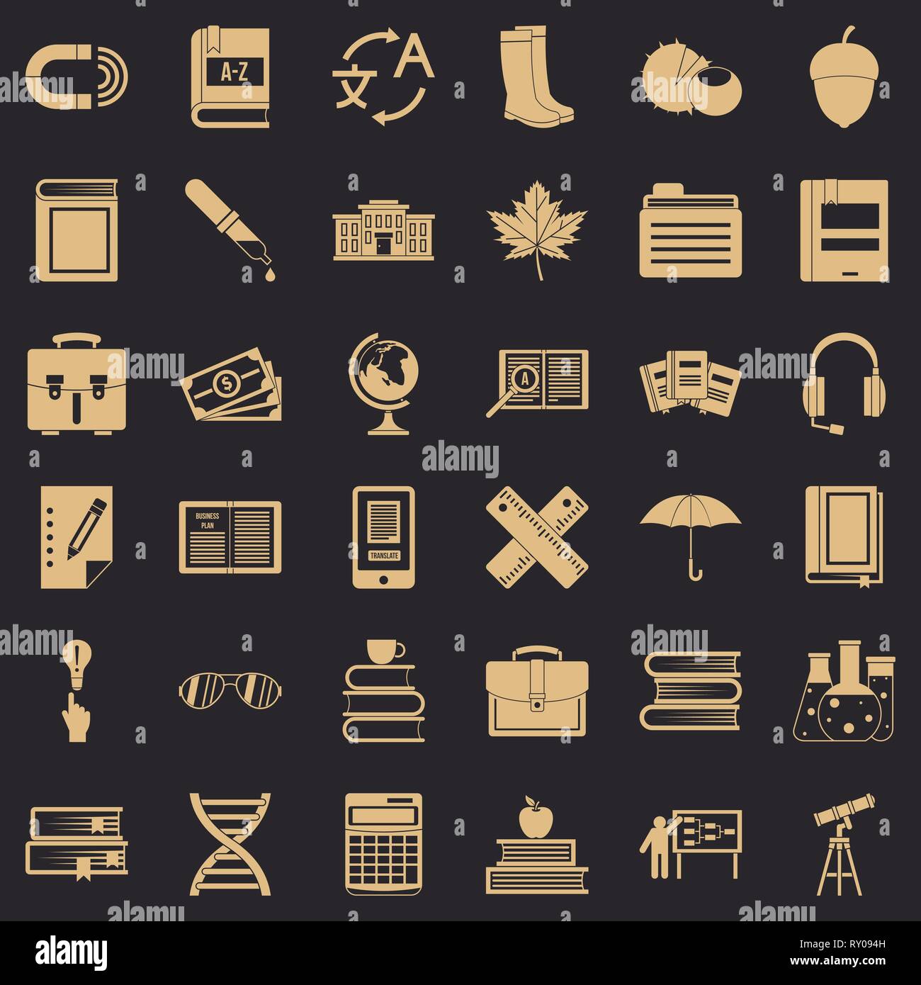 Science icons set, simple style Stock Vector Image & Art - Alamy