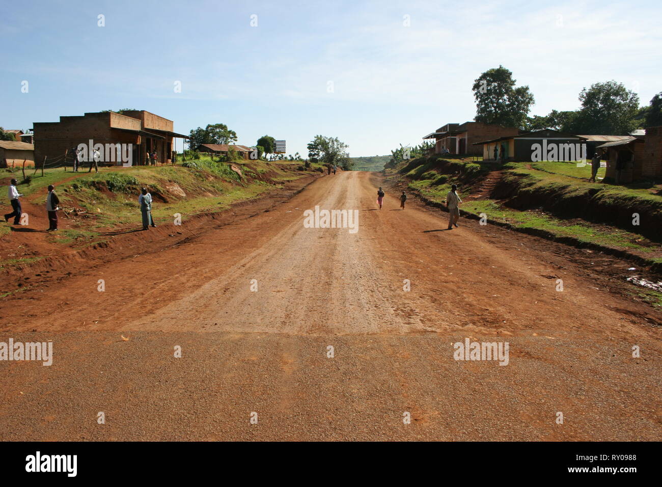 The graded tarmac surface along the 78km road from Kapchorwa to Suam on ...