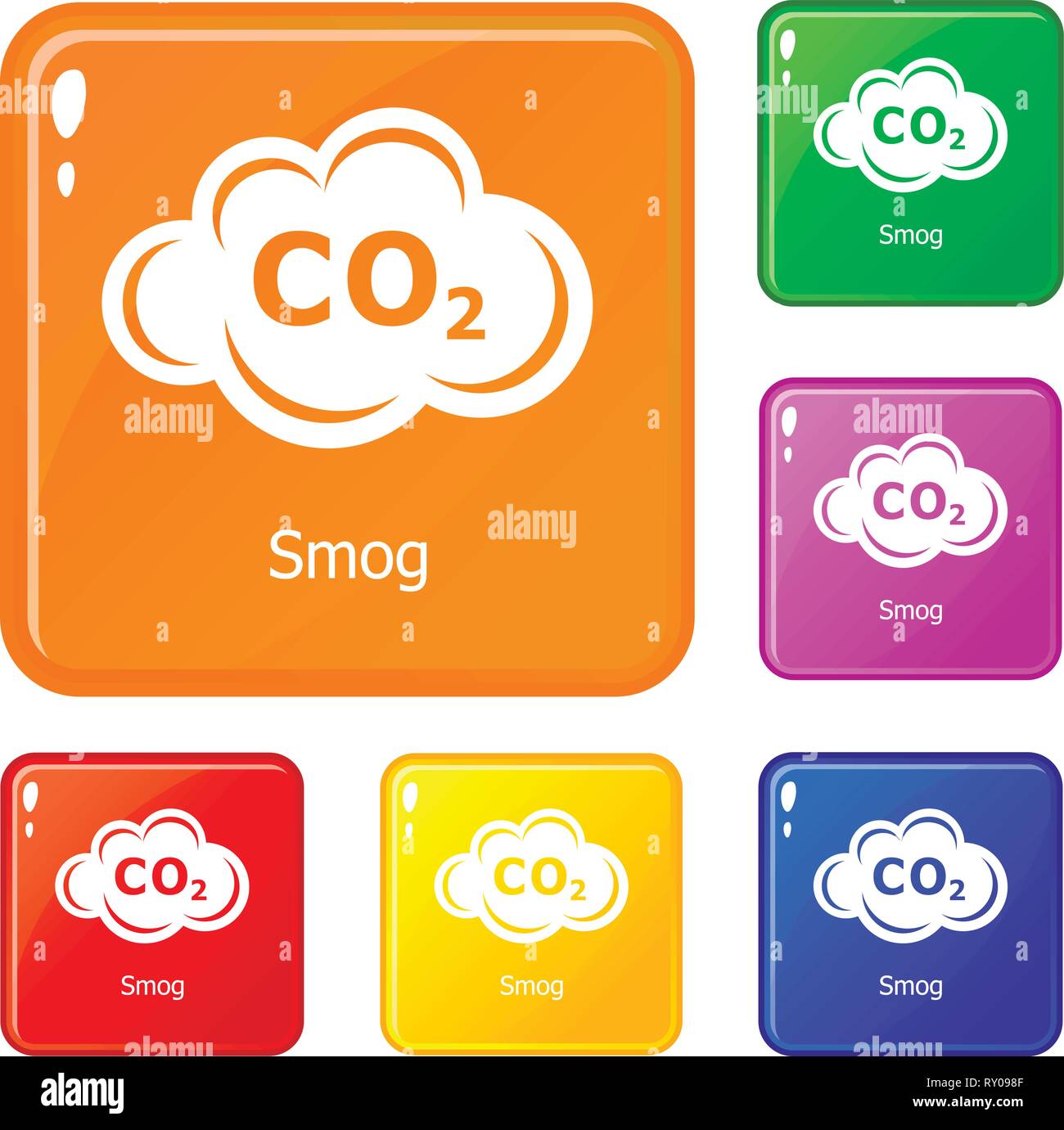 Smog icons set vector color Stock Vector Image & Art - Alamy