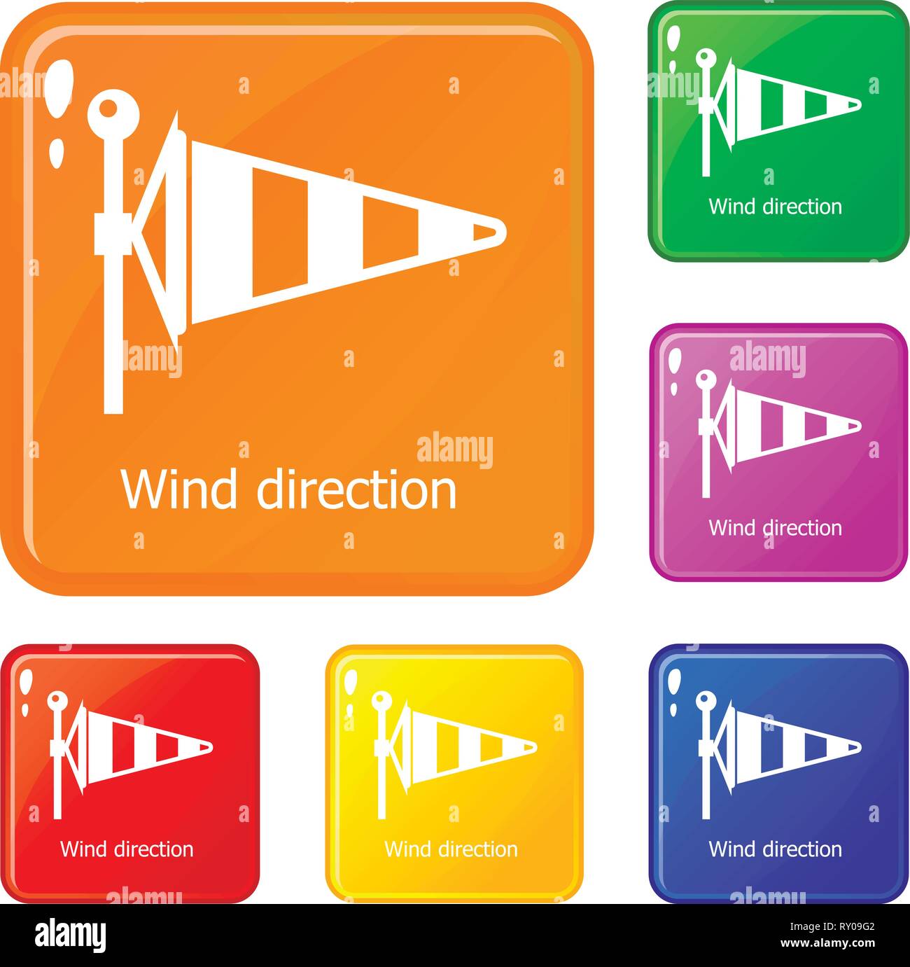 Wind direction icons set vector color Stock Vector Image & Art - Alamy