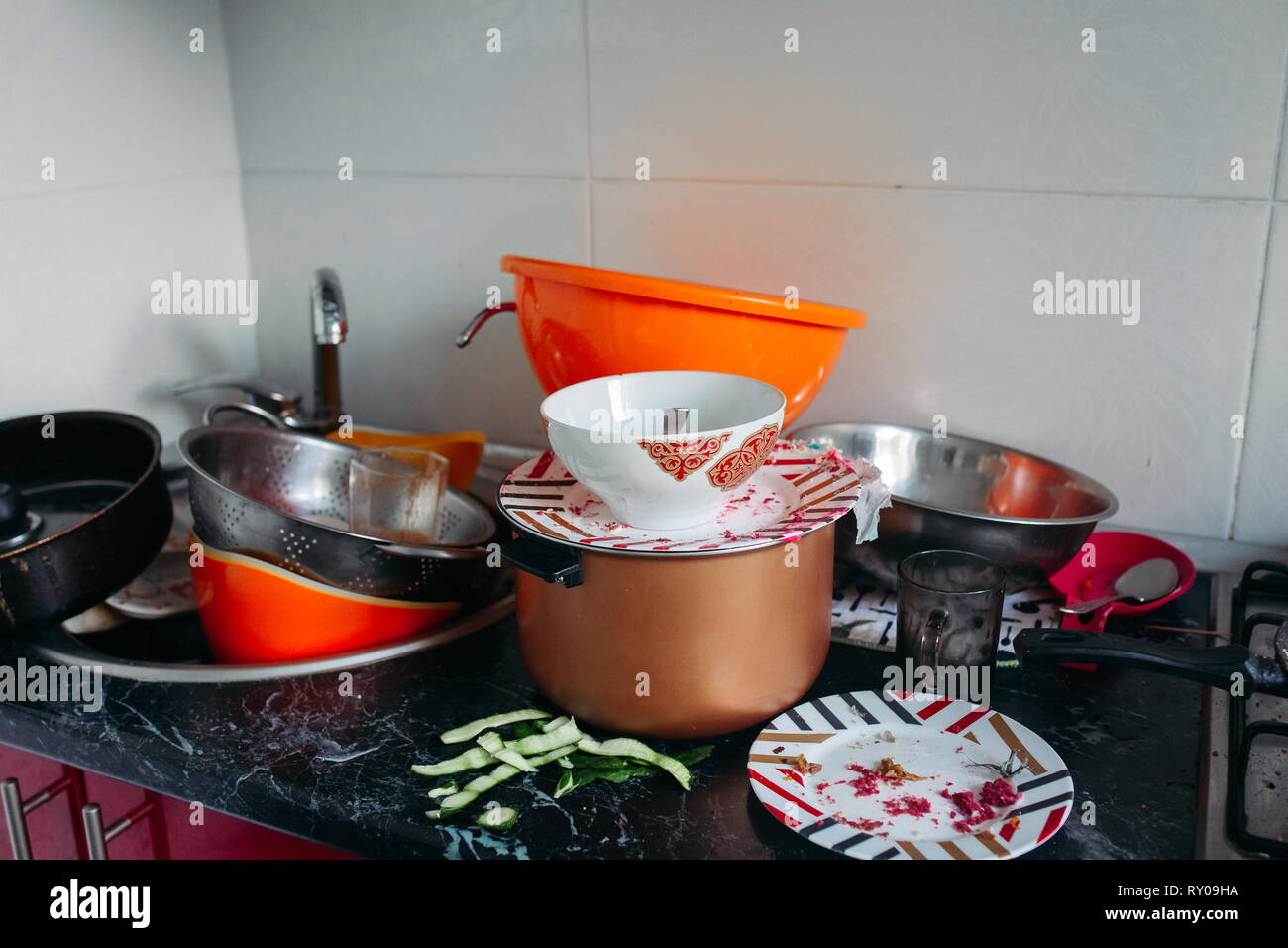 Dirty Dishes At Restaurant High Resolution Stock Photography and Images ...