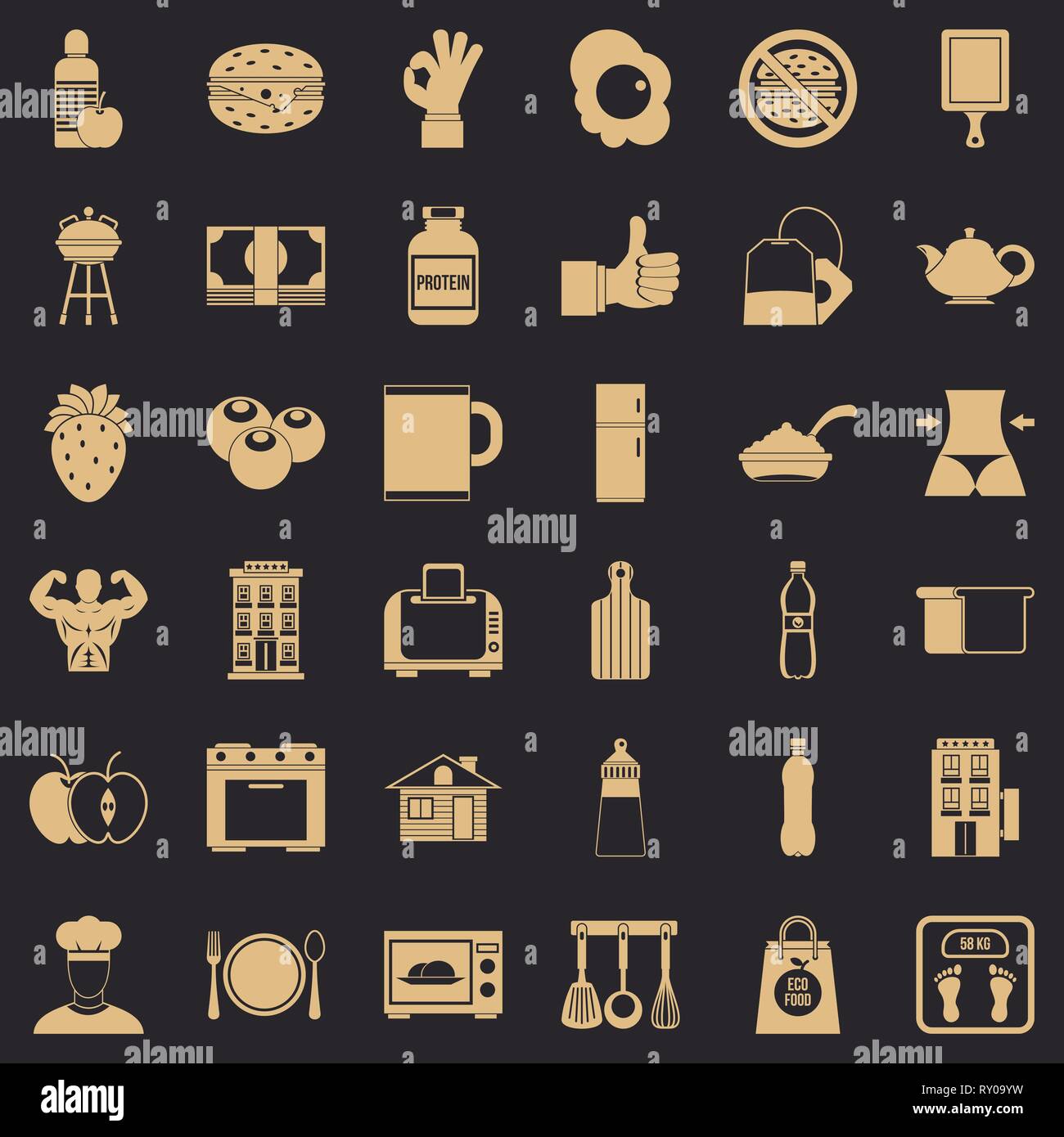 Breakfast icons set, simple style Stock Vector Image & Art - Alamy