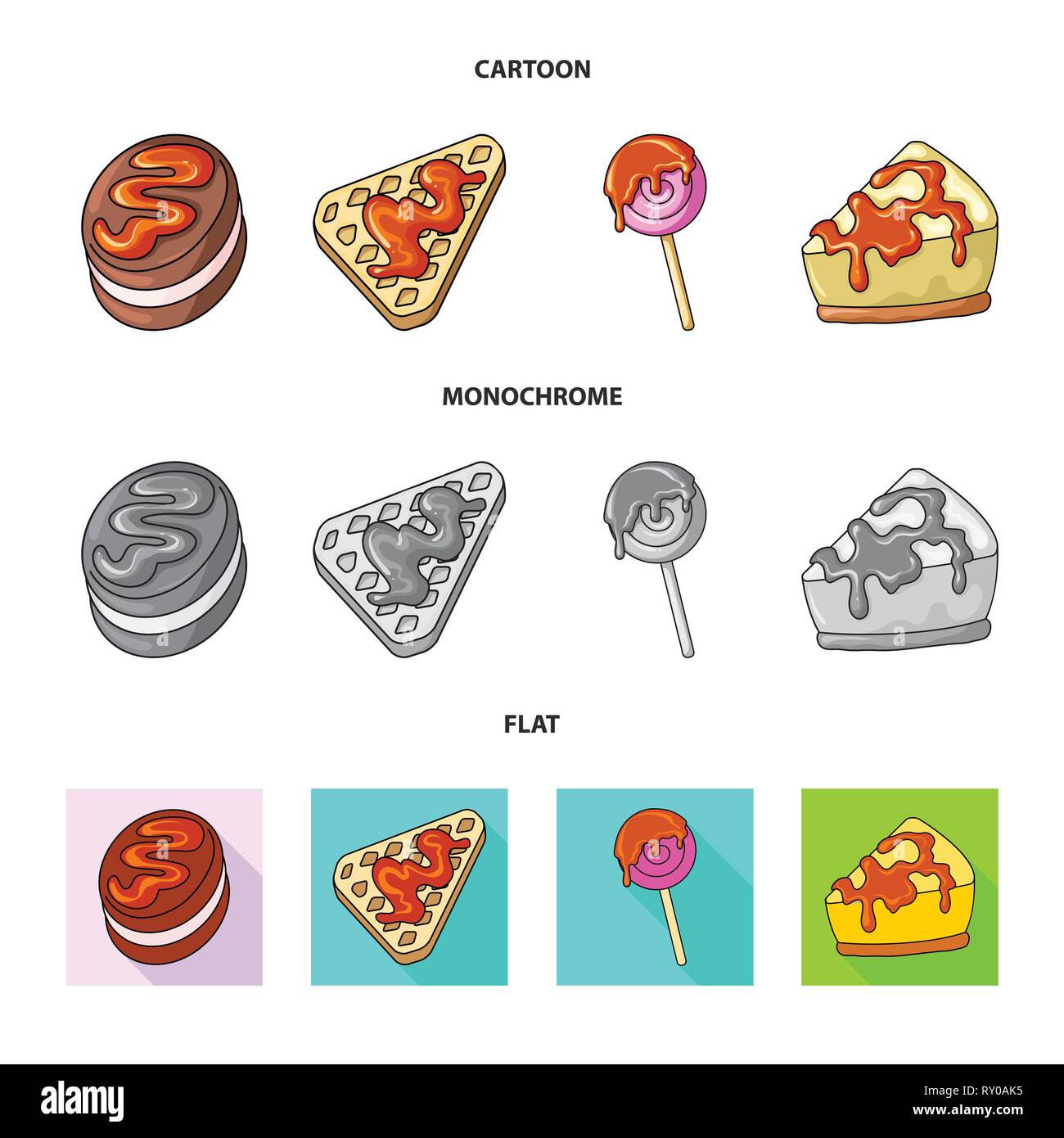 Vector design of confectionery and culinary sign. Set of confectionery ...