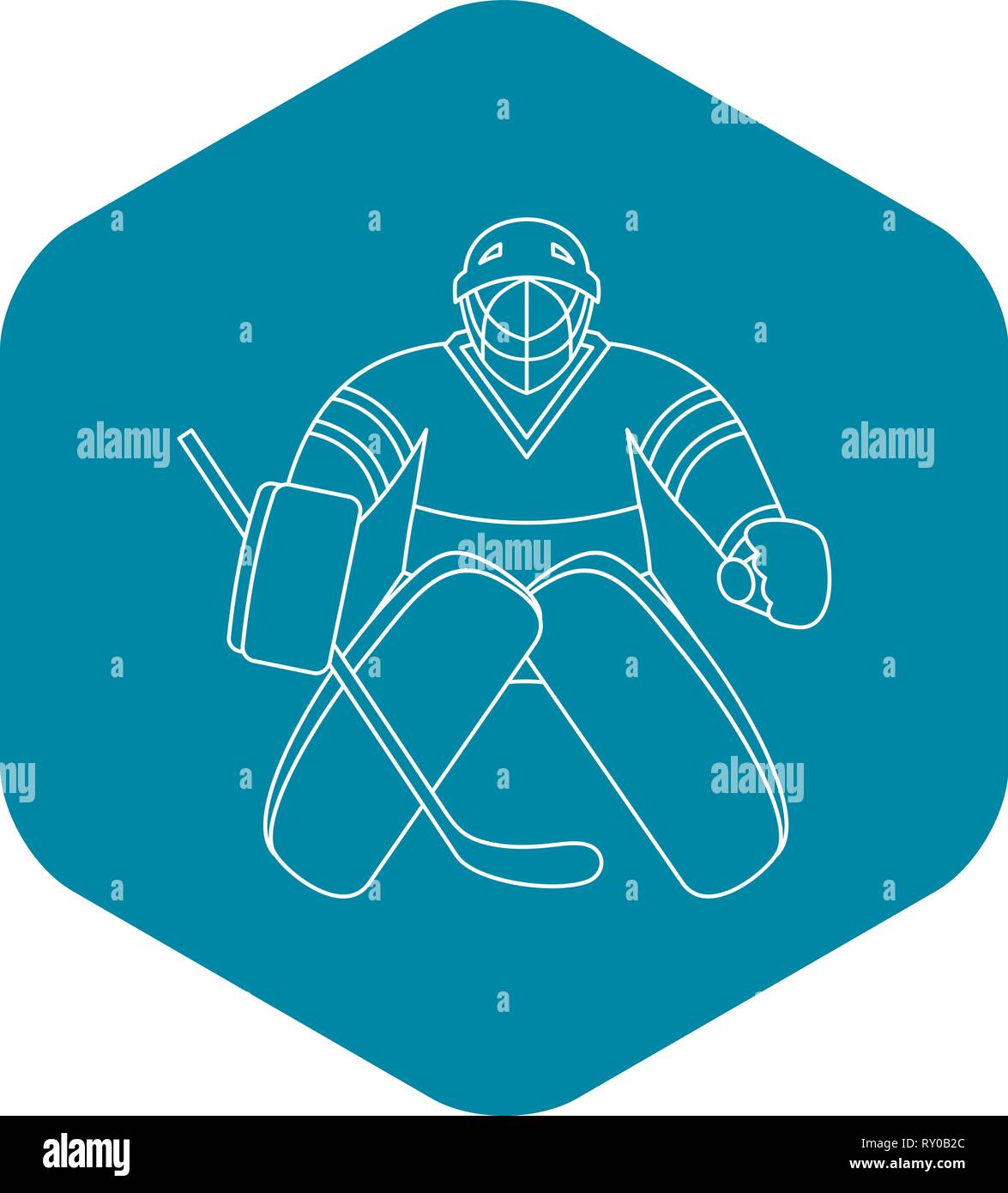 Hockey goalkeeper icon, outline style Stock Vector Image & Art - Alamy