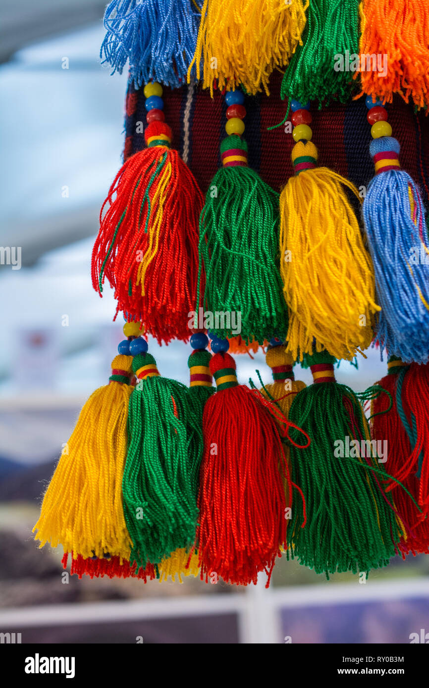 Selection of Ottoman Turkish traditional tassels in various colors ...