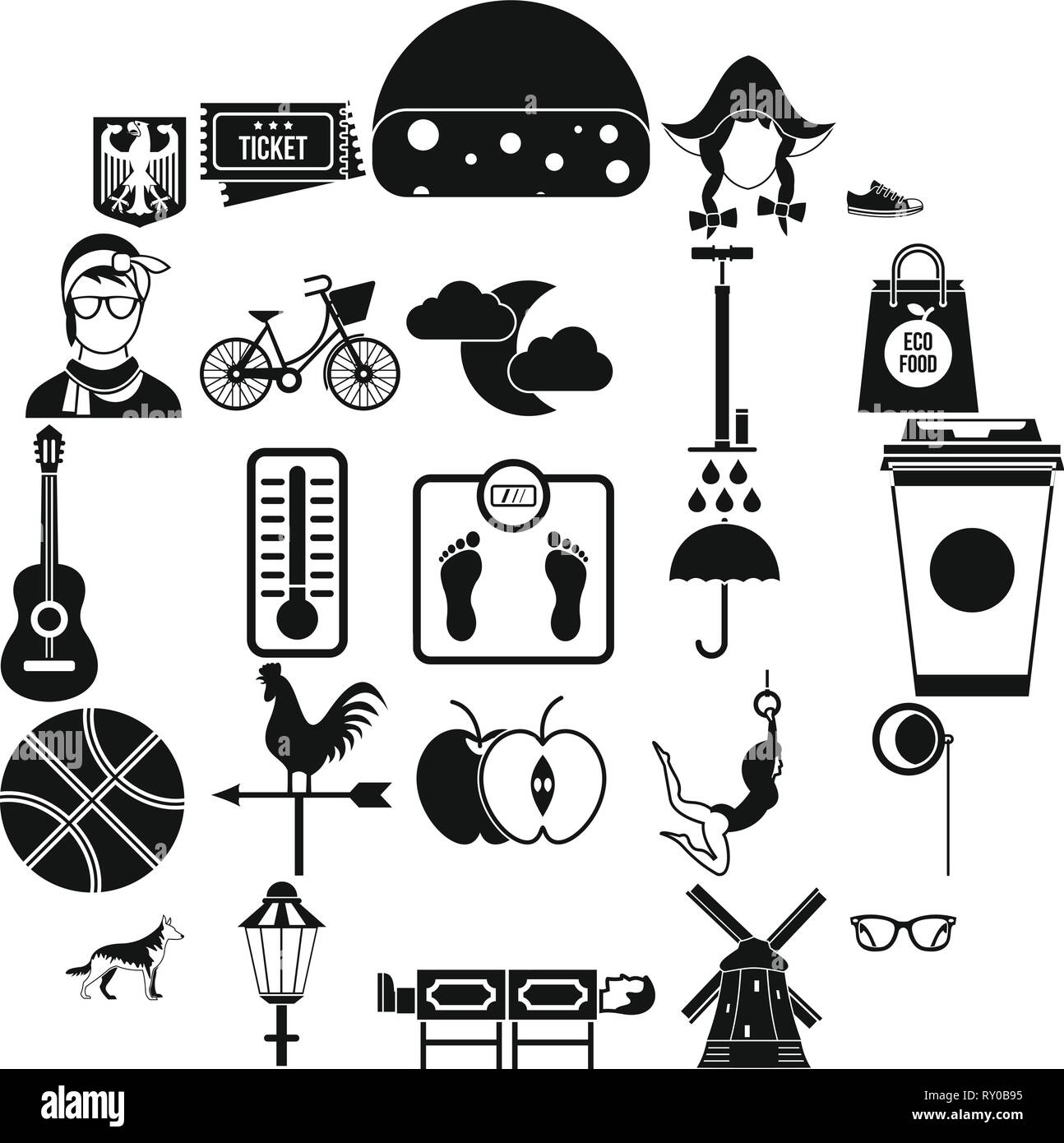 Rural icons set, simple style Stock Vector Image & Art - Alamy