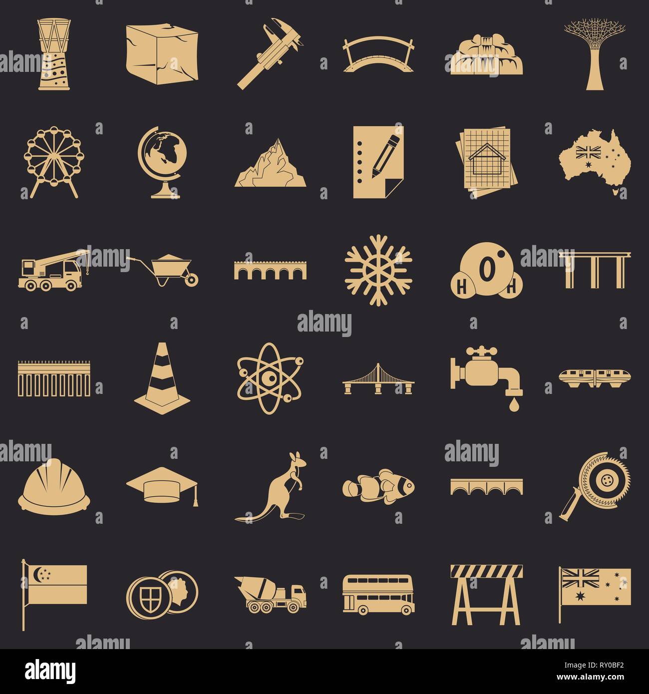 Bridge icons set, simple style Stock Vector Image & Art - Alamy