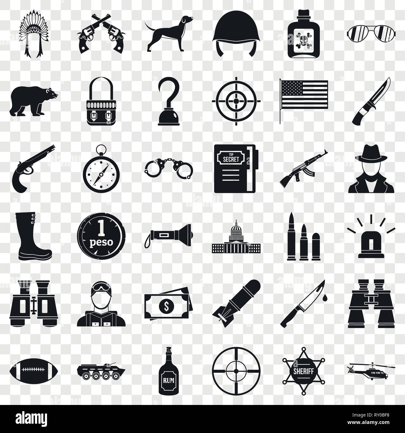 Hunting icons set, simple style Stock Vector Image & Art - Alamy