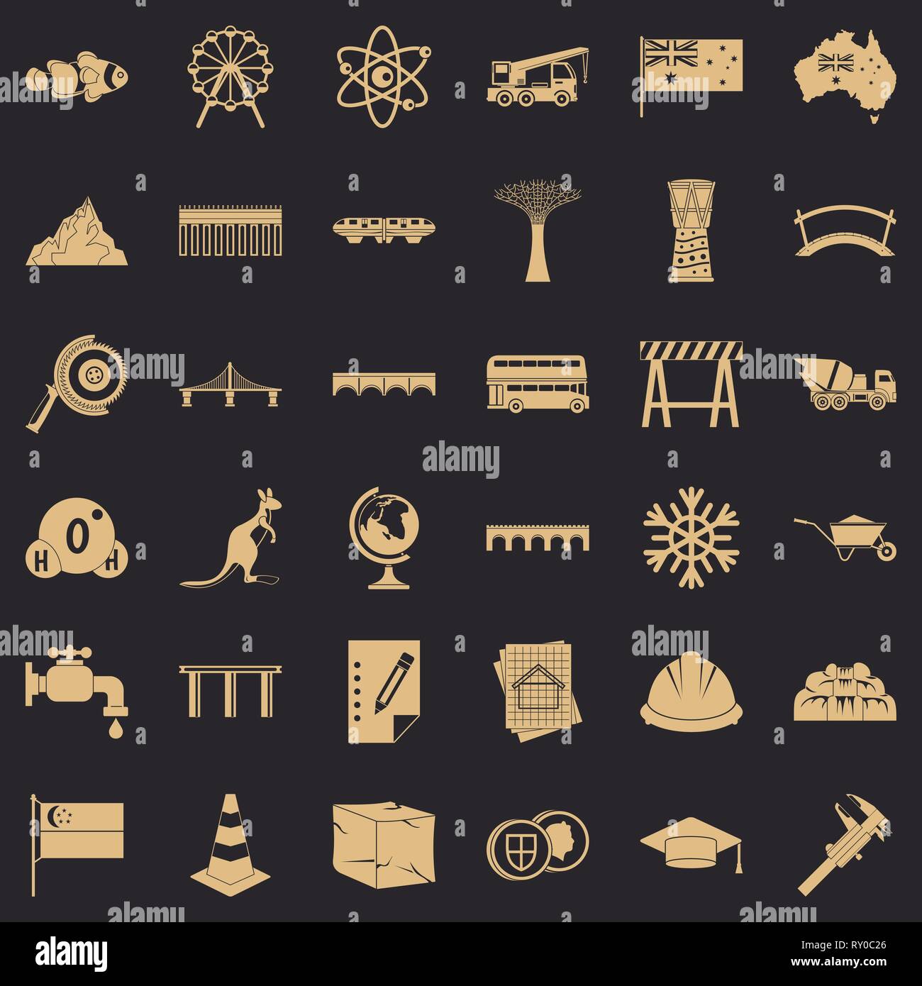 City bridge icons set, simple style Stock Vector Image & Art - Alamy