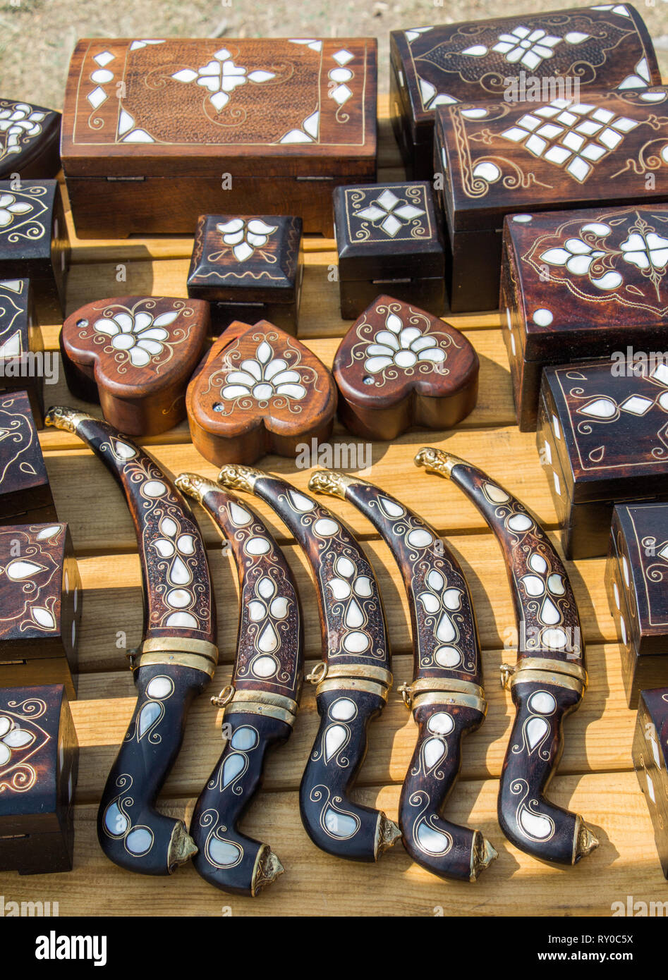 Ottoman Turkish style daggers with mother of pearl inlays Stock Photo ...