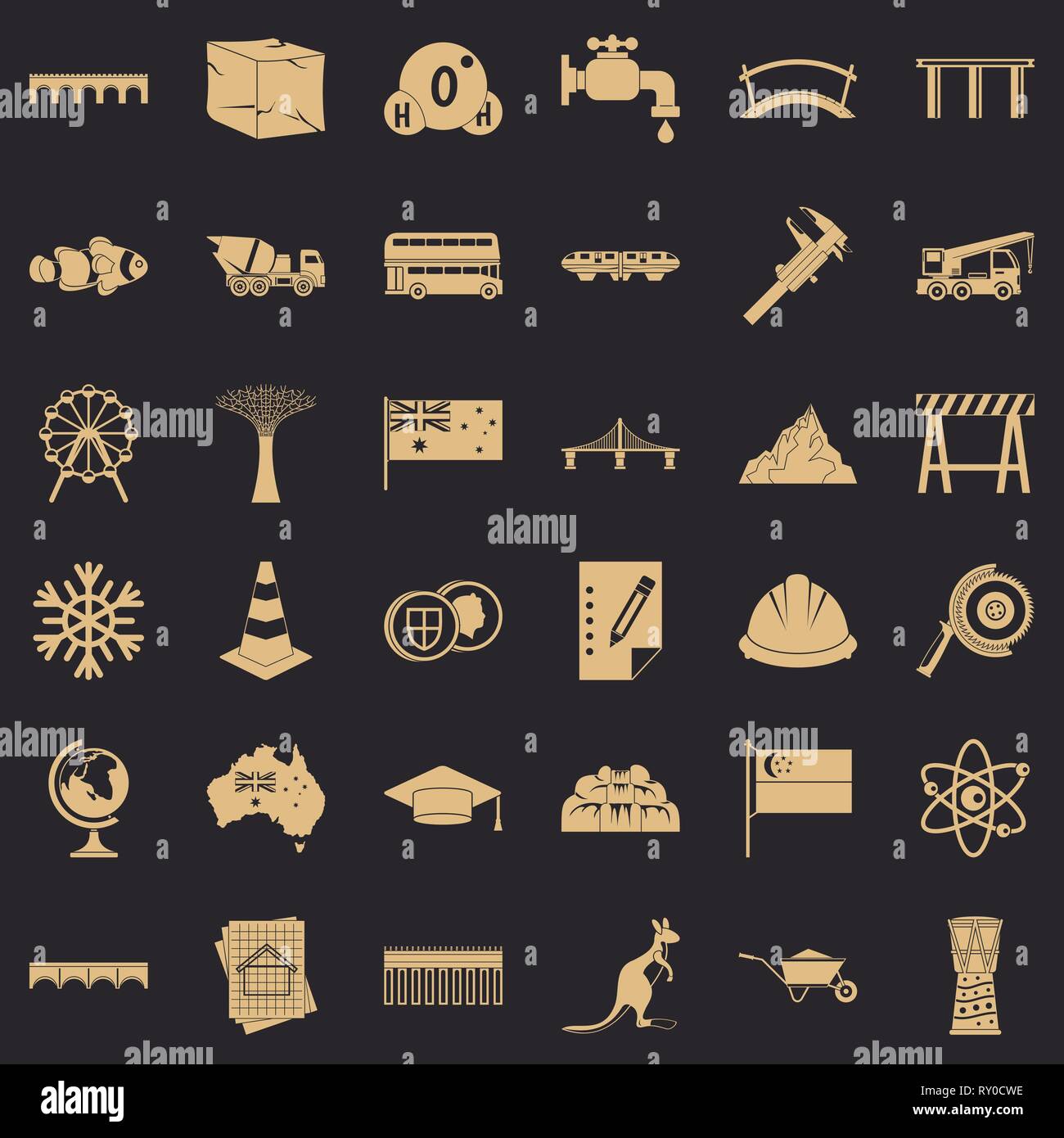 Small bridge icons set, simple style Stock Vector Image & Art - Alamy