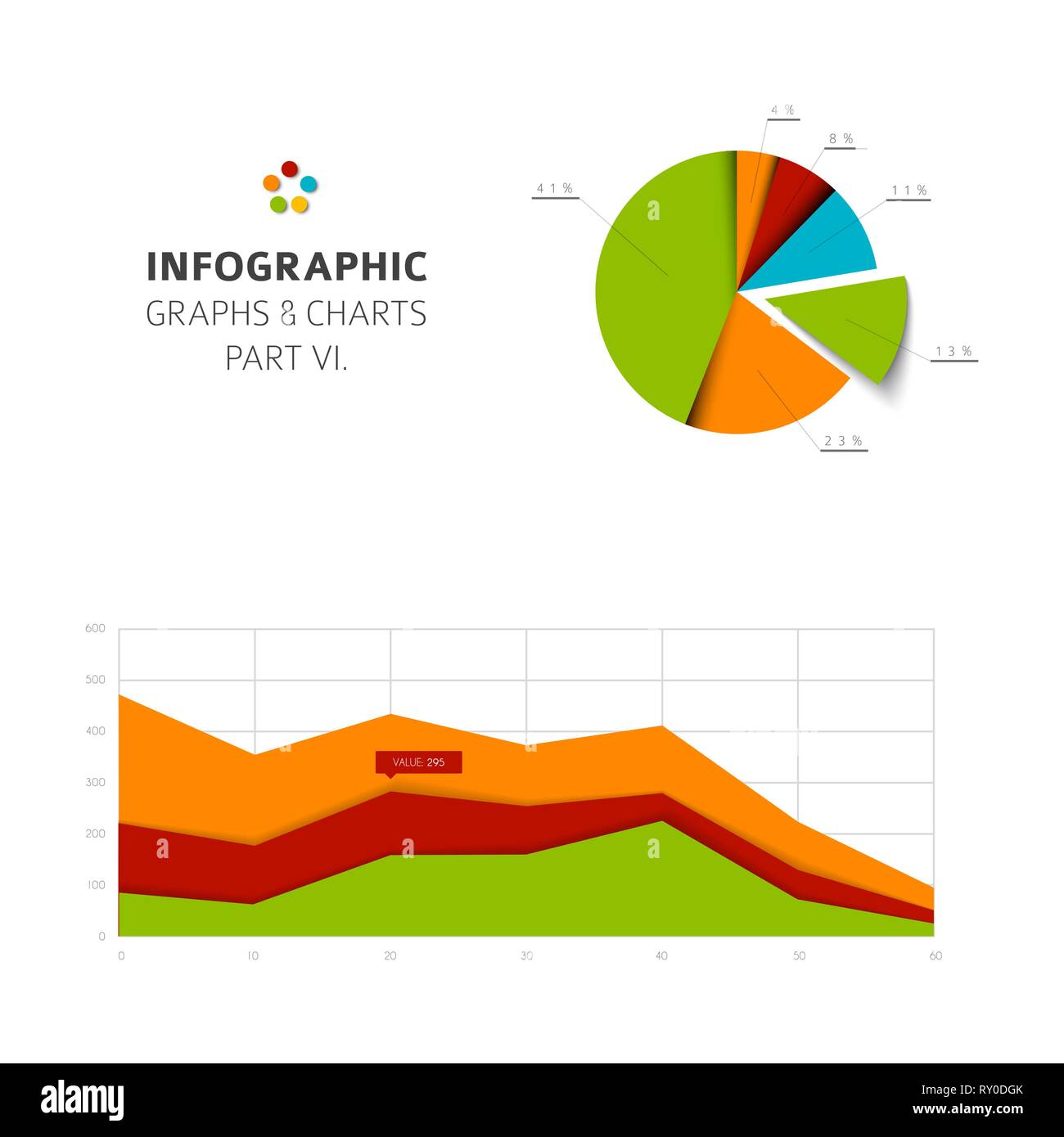 Set of vector flat design infographics statistics charts and graphs ...
