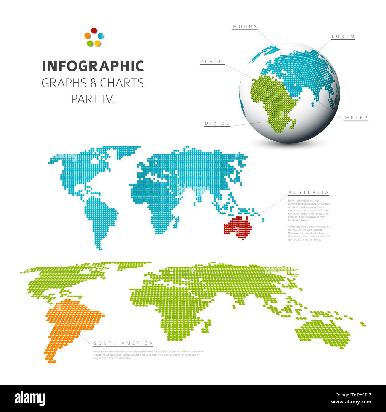 Infographics world map charts Cut Out Stock Images & Pictures - Alamy