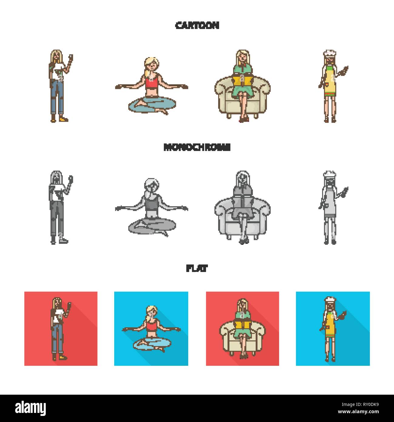 Vector design of posture and mood symbol. Collection of posture and ...