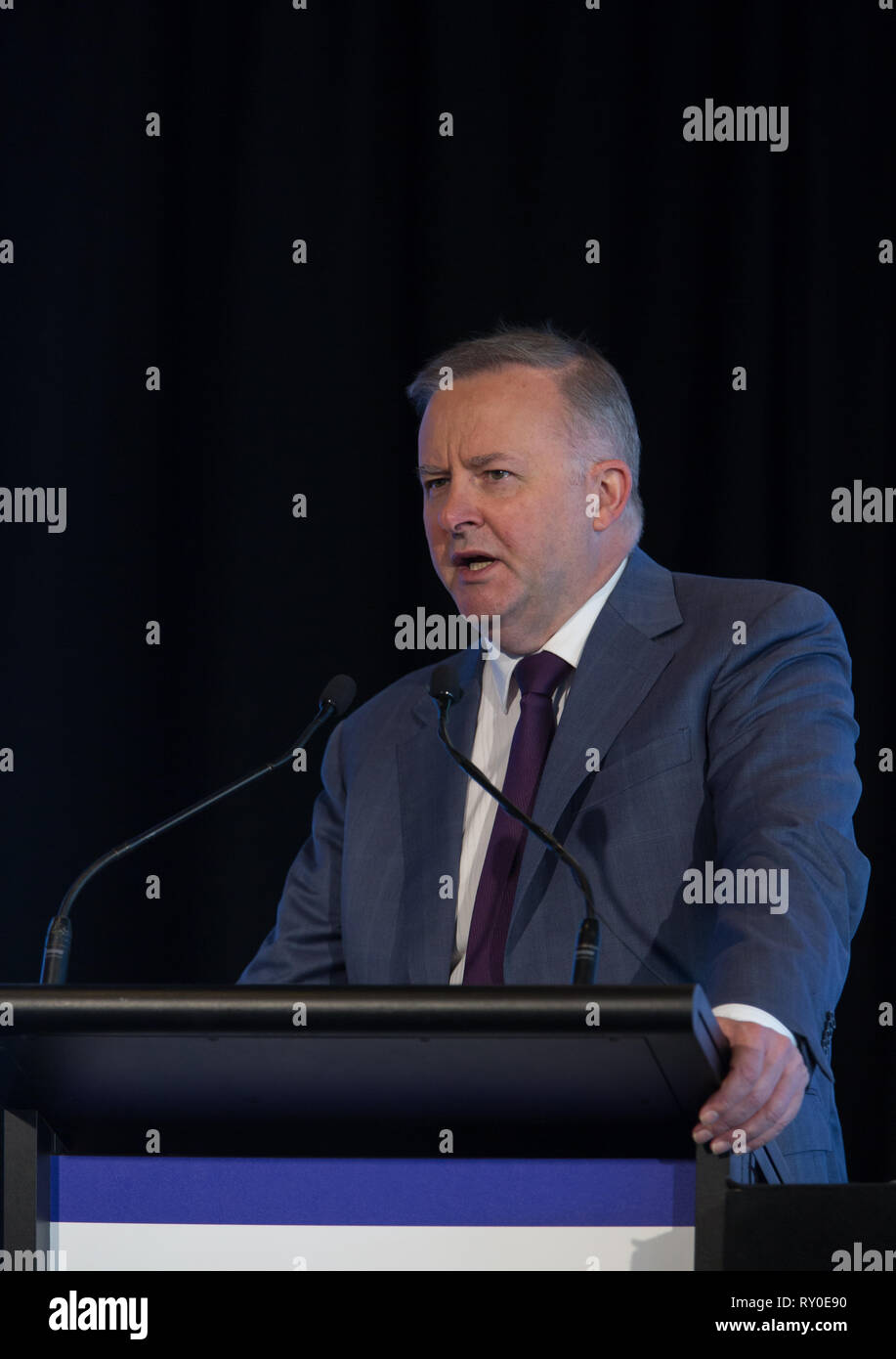 Federal MP Anthony Albanese speaking at a corporate event in Melbourne ...