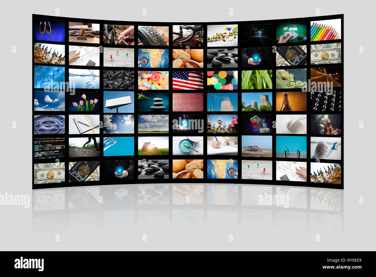 TV with pictures of smart television ,close up Stock Photo - Alamy