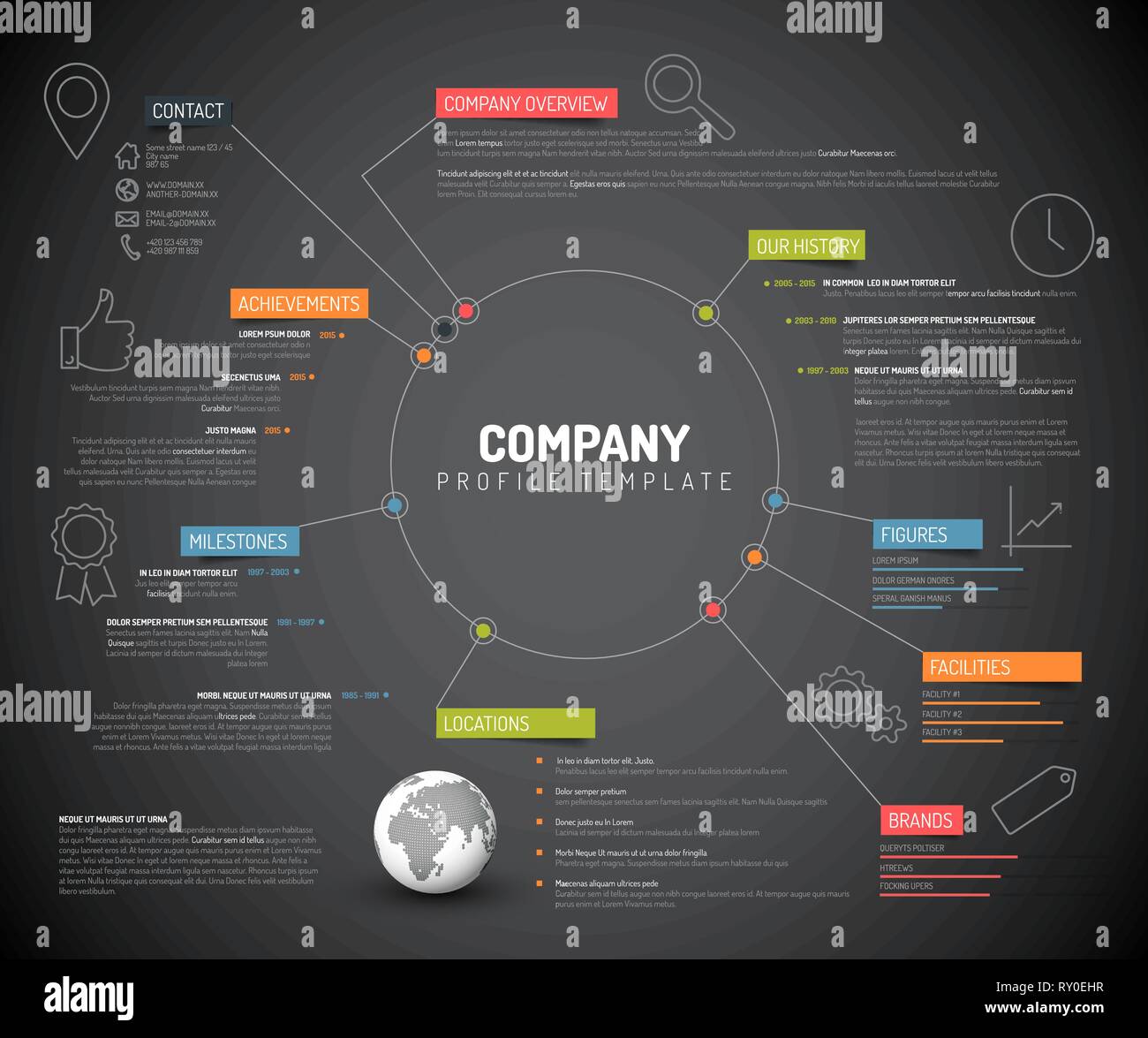 Vector Company infographic overview design template with colorful ...