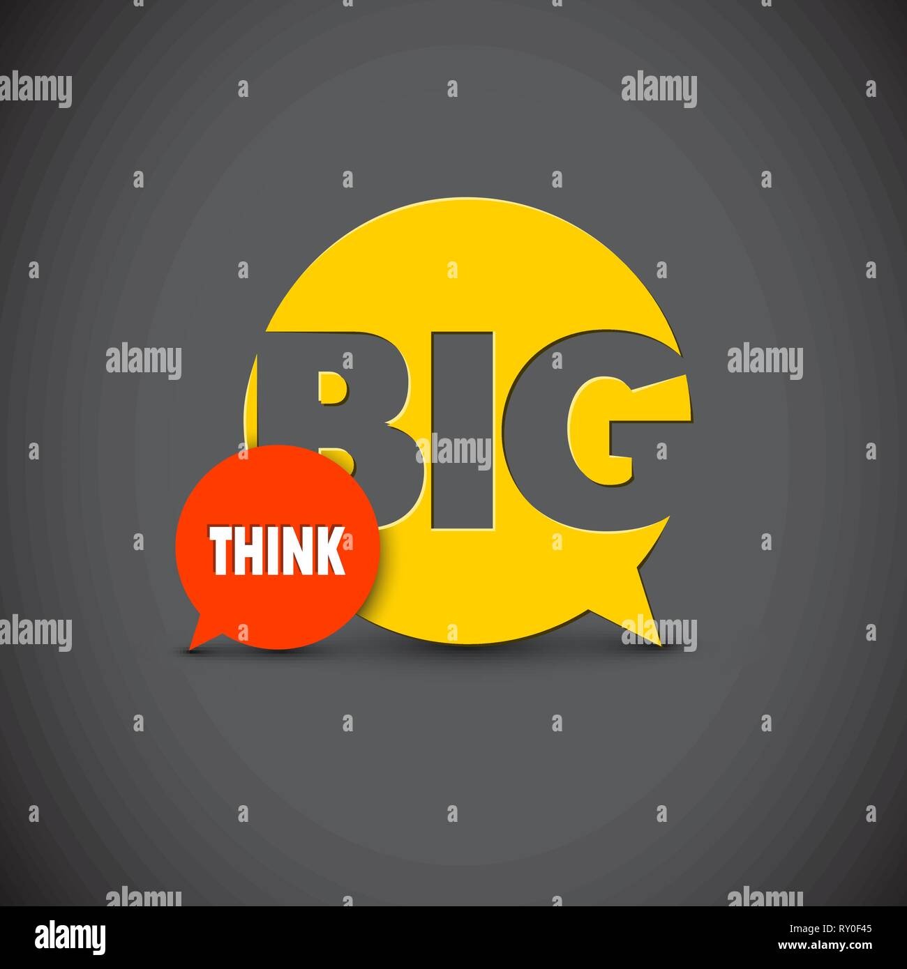 Minimalistic text lettering of an inspirational saying Think big Stock ...