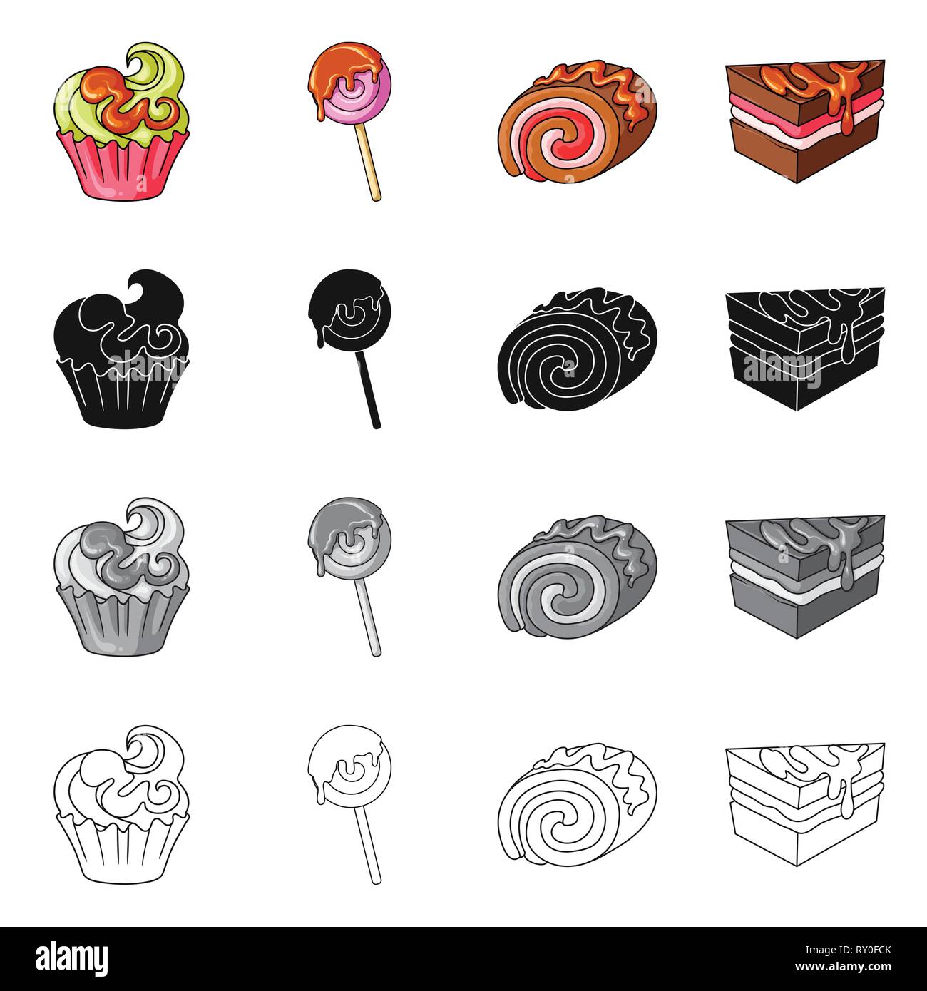 Vector design of confectionery and culinary logo. Set of confectionery ...