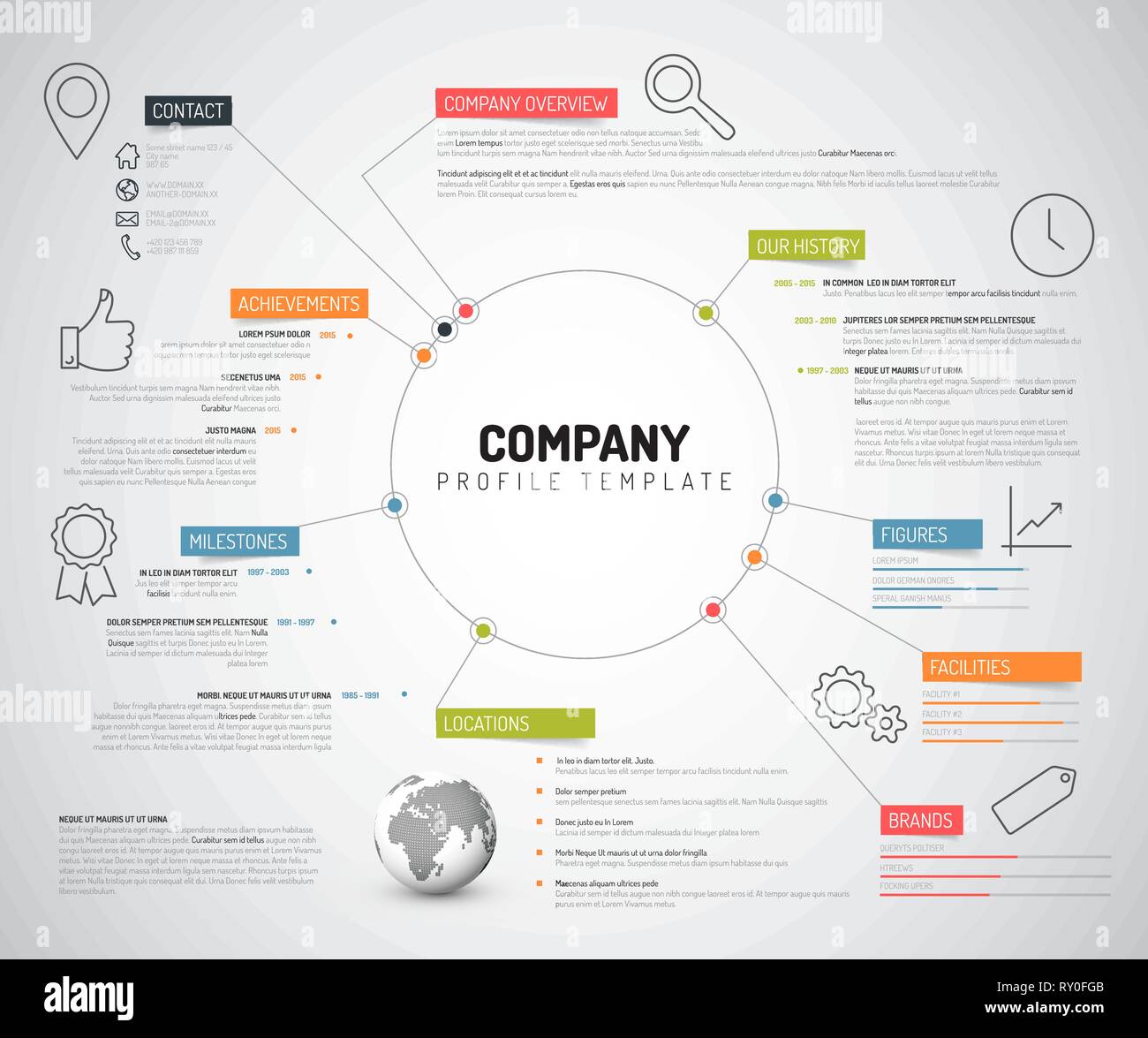 Vector Company infographic overview design template with colorful ...