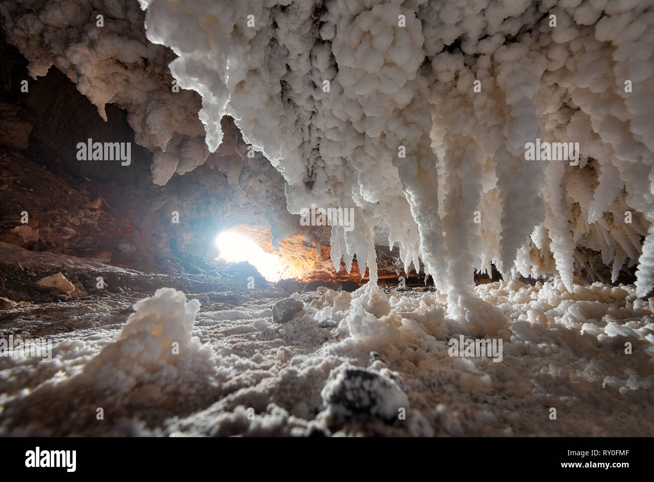 Namakdan Salt Cave on Qeshm Island in Southern Iran taken in January ...
