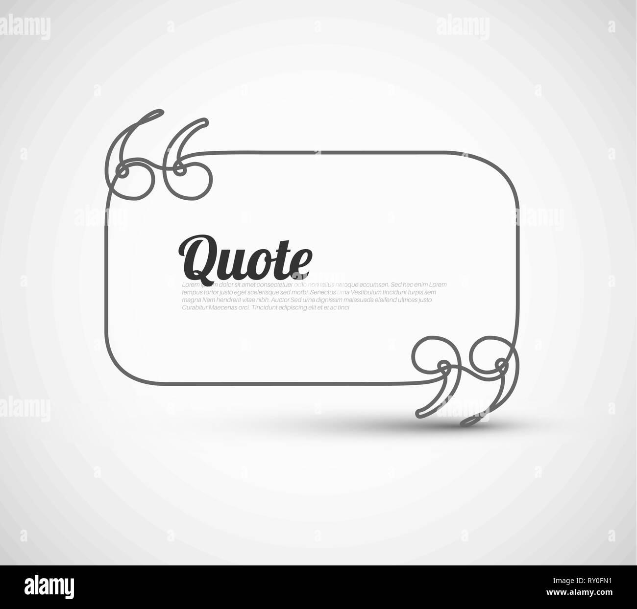 Blank Quote Template - continuous doodle drawing Stock Vector Image ...