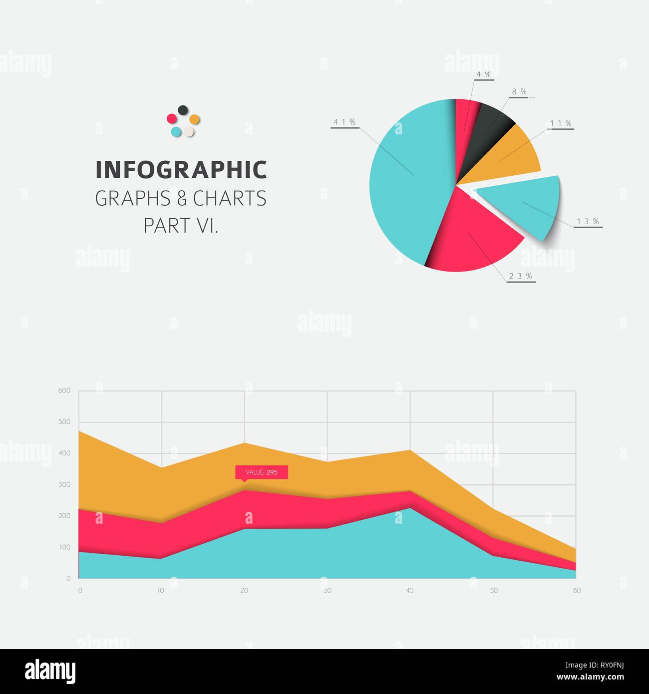 Set of vector flat design infographics statistics charts and graphs ...