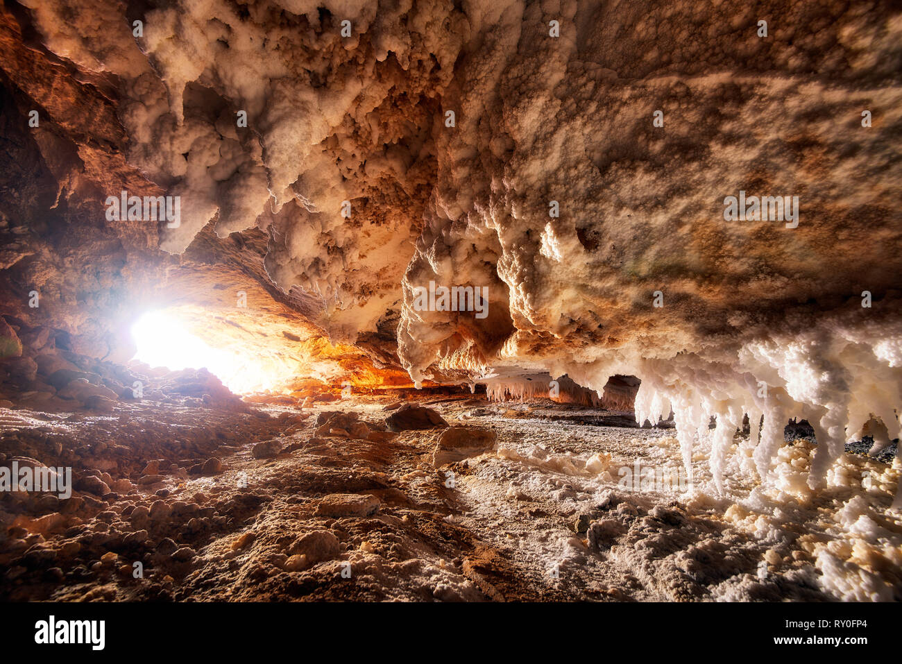 Namakdan Salt Cave on Qeshm Island in Southern Iran taken in January ...