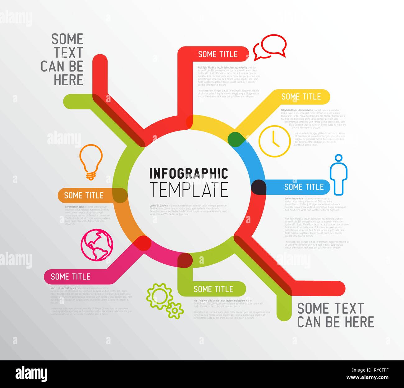 Vector Infographic report template made from thick marker lines with icons Stock Vector Image ...