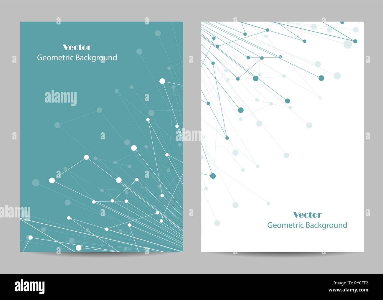 Brochure Template Layout Design Abstract Geometric Background With Connected Lines And Dots