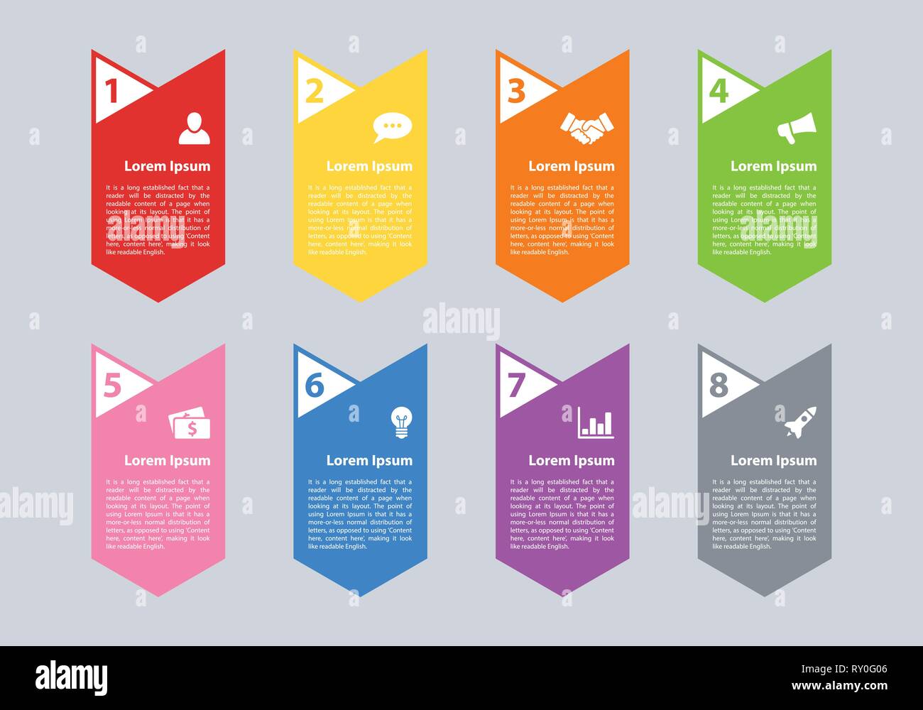 Infographic design business concept vector illustration with 8 steps or ...
