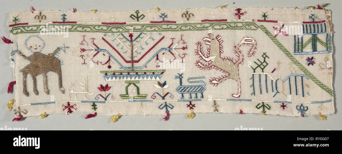 Fragment from an Embroidered Border, 1500s. Greece, Cyclades Islands ...