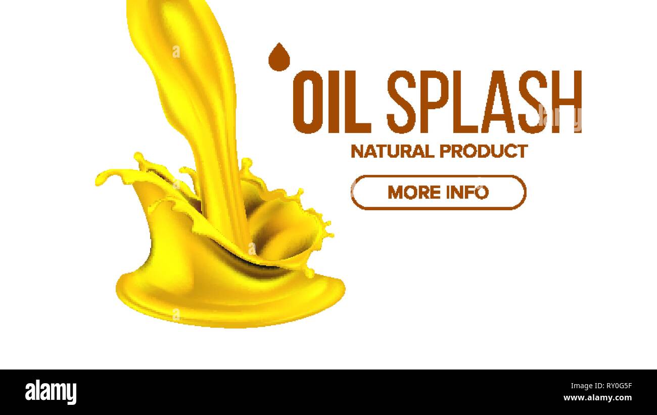 Oil Splash Vector. Liquid Drop. Gold Droplet. Olive, Flow. Organic ...