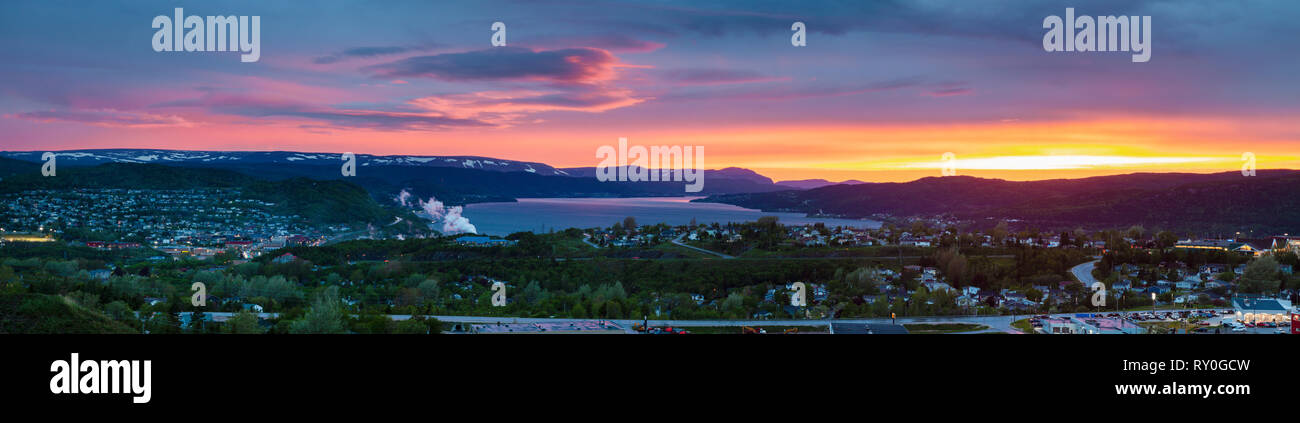 Corner Brook at sunset. Corner Brook, Newfoundland and Labrador, Canada ...