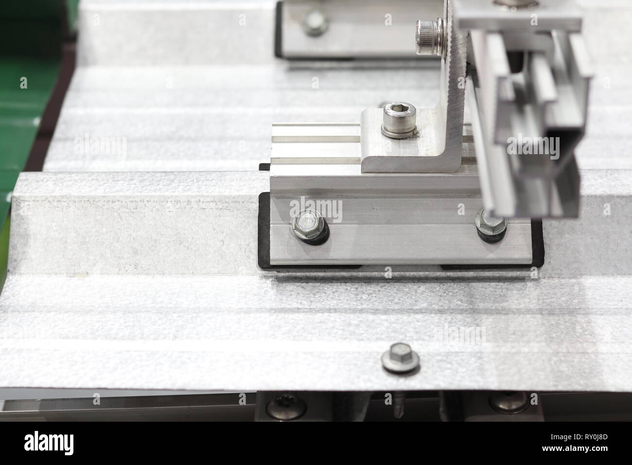 Mounting Clamp of Solar panel ; Installation Stock Photo - Alamy