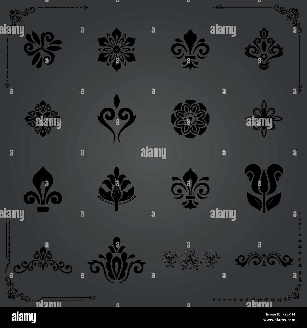 Antique vintage background dark Stock Vector Images - Alamy