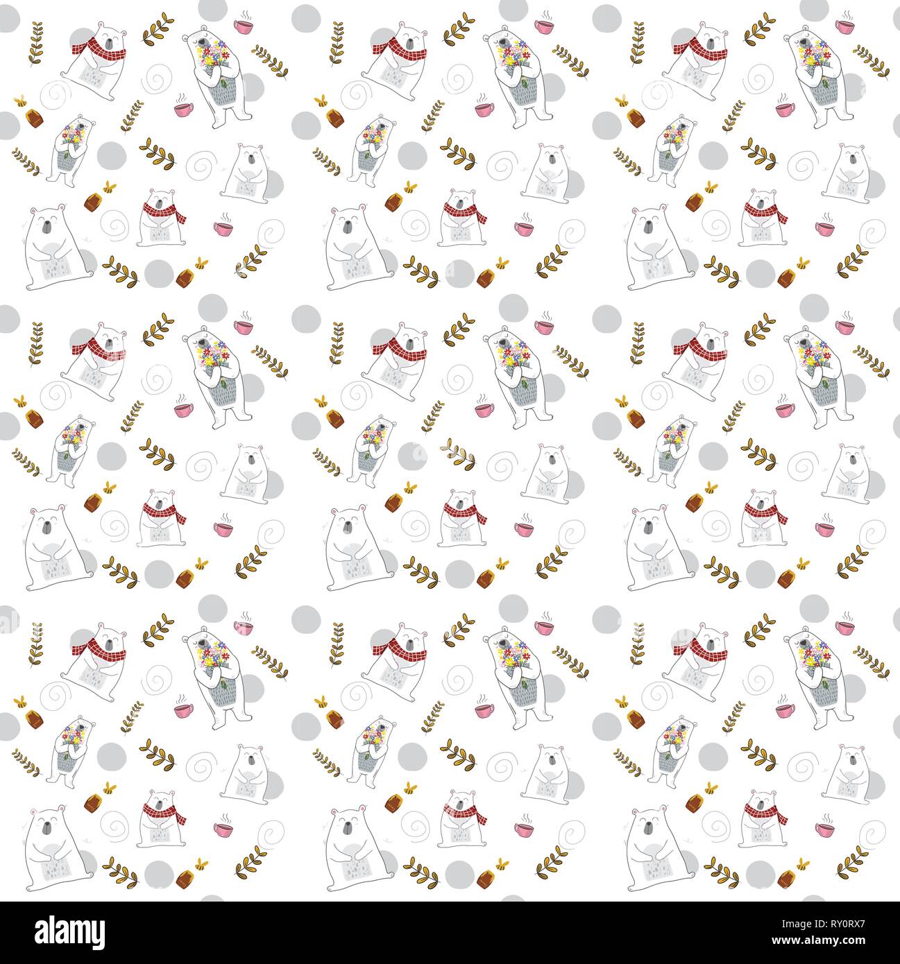 Christmas cute forest bear Stock Vector Images - Alamy